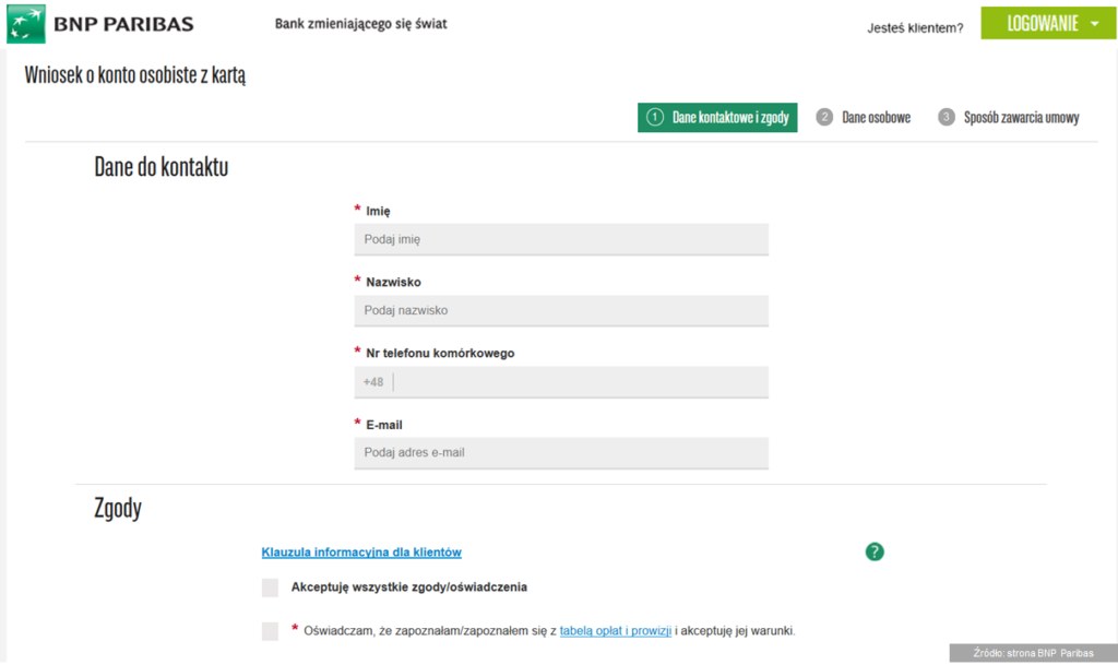 Konto Otwarte - BNP Paribas | Analiza konta i promocji
